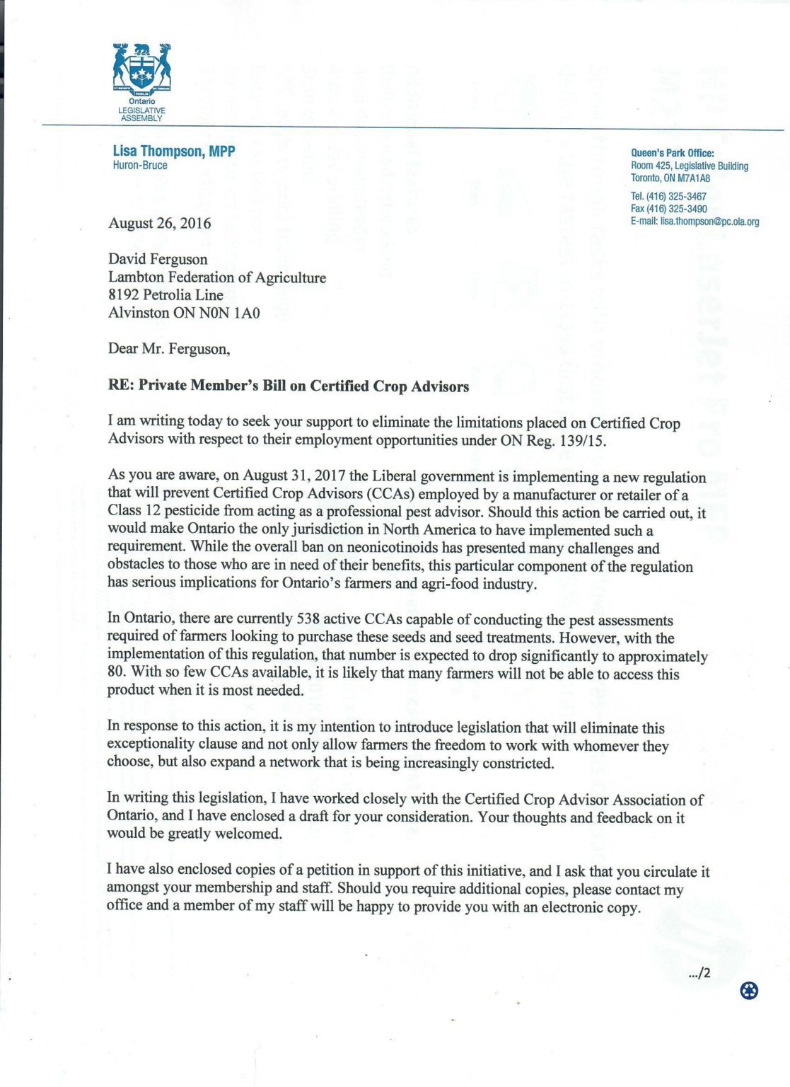 September 2016 Letter on PMB for Certified Crop Advisors – Lambton ...